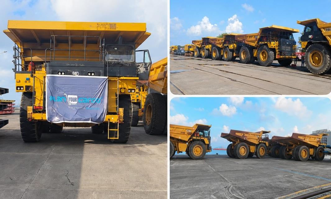 PYC Logistics ships four Caterpillar 777E trucks from India to Ghana